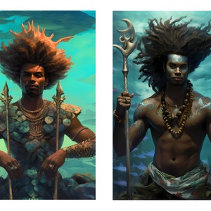 10 African American Merman Digital Papers 8.5 X 11 In. | Black Fairy ...