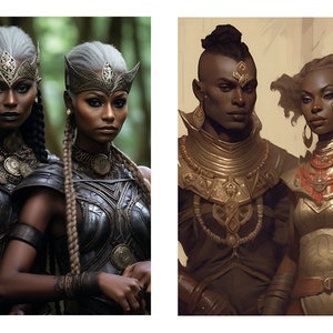 10 African American Elves Digital Papers 8.5 X 11 In. Black Elf Bundle ...