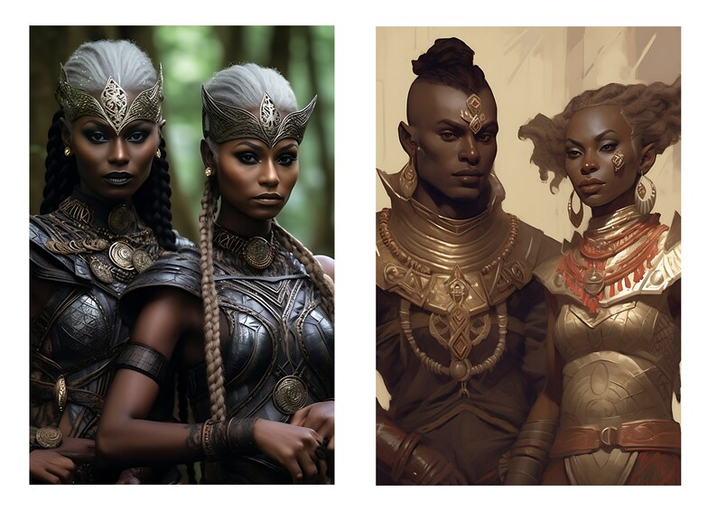 10 African American Elves Digital Papers 8.5 X 11 In. Black Elf Bundle ...