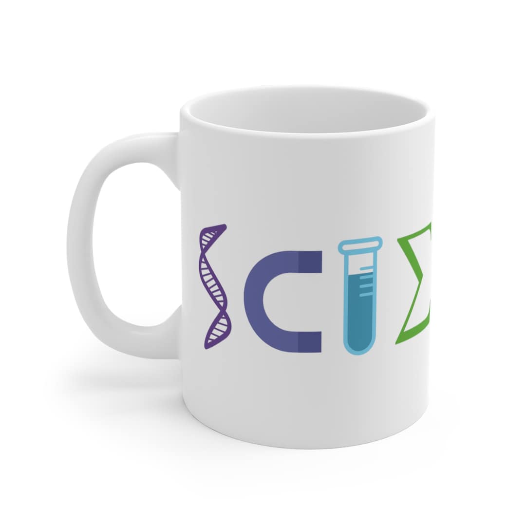 Science Symbols rainbow Mug, Chemistry Phisics and Biology Coffee Cup ...