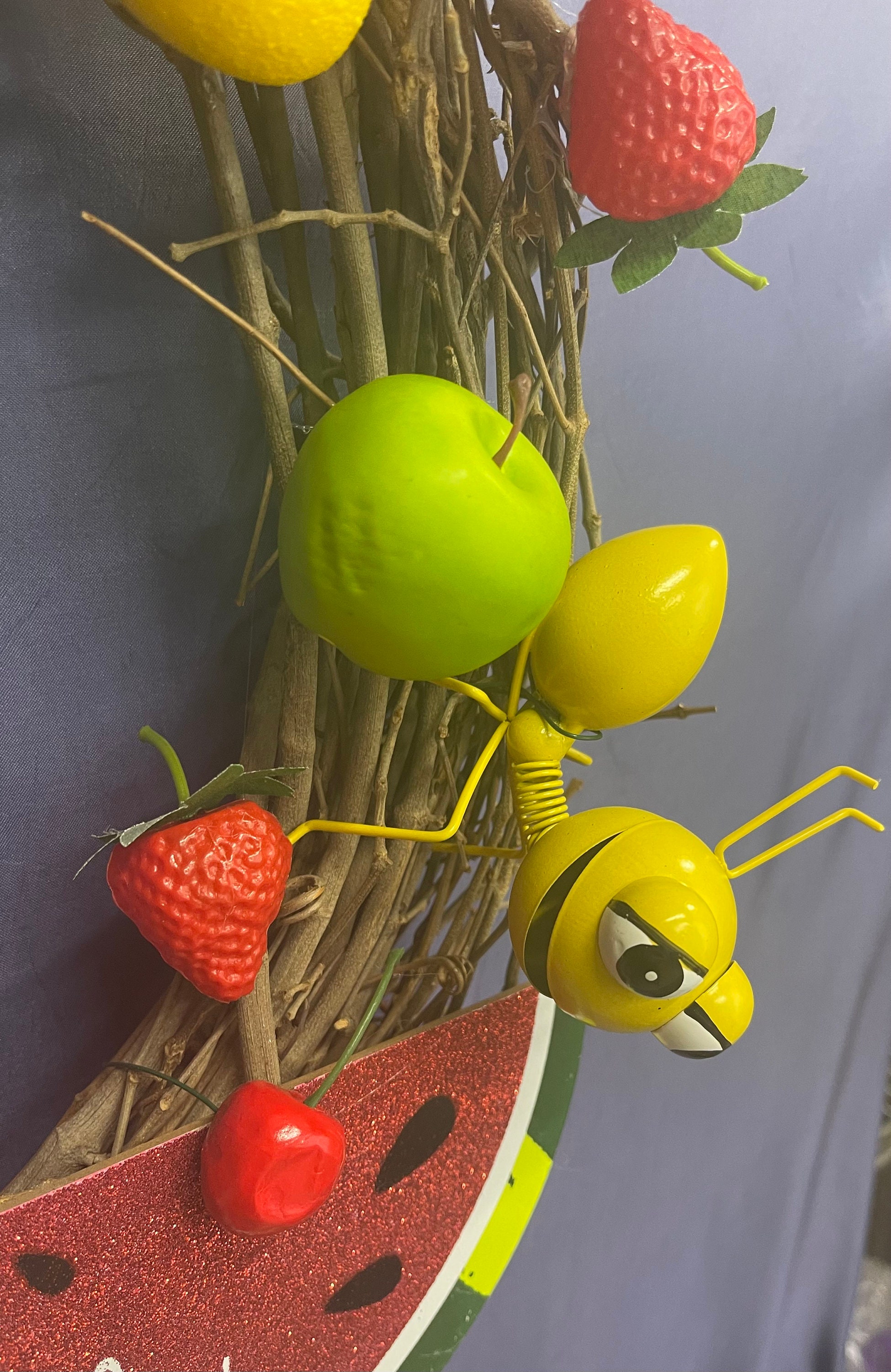 Hello Summer Funny Ants Wreath Bee, Strawberries, Cherries, Apples, Ants - Etsy