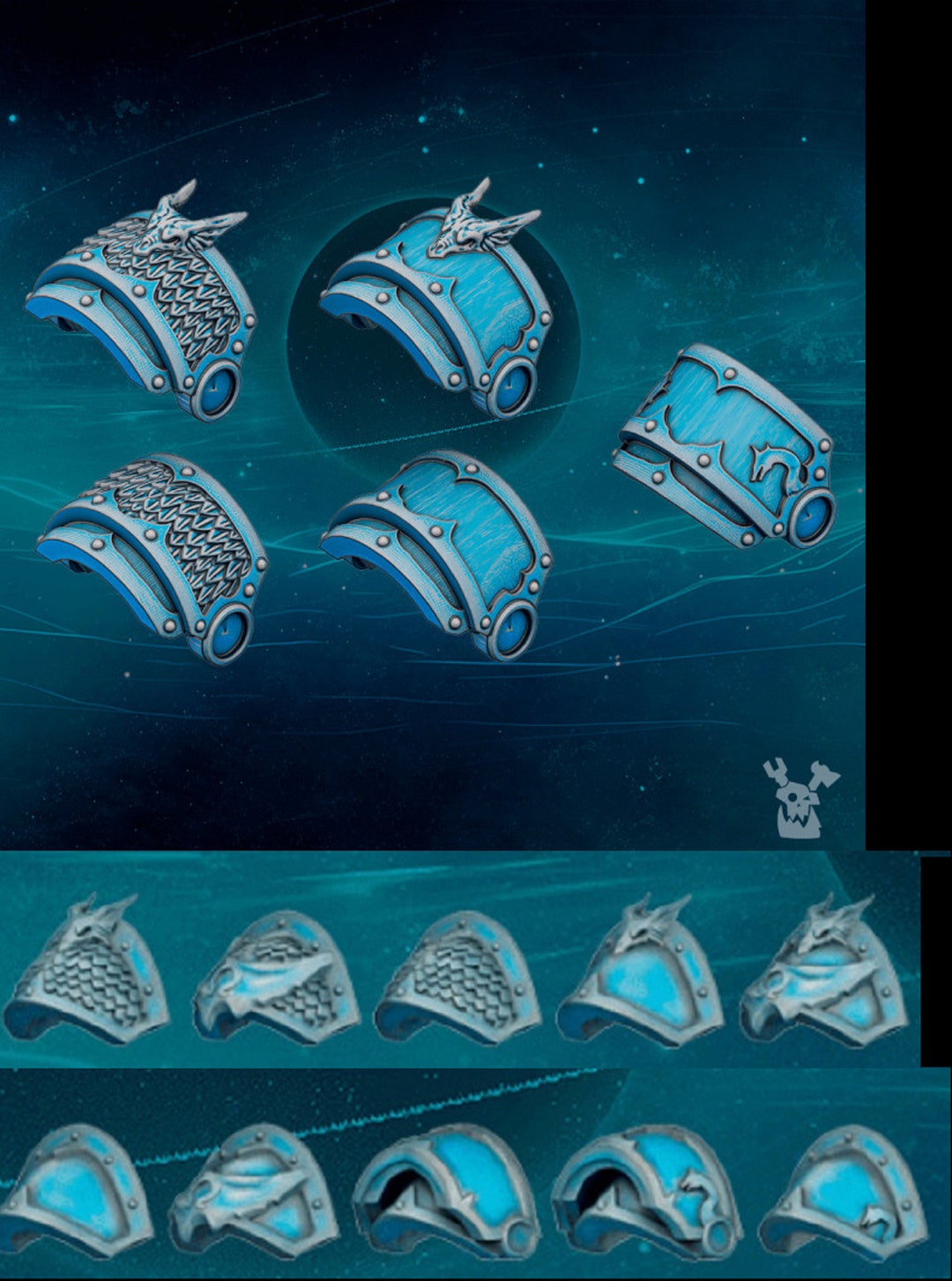 Scylla Legion Shoulder Armor Kit / Tabletop Model / Wargaming Miniature ...