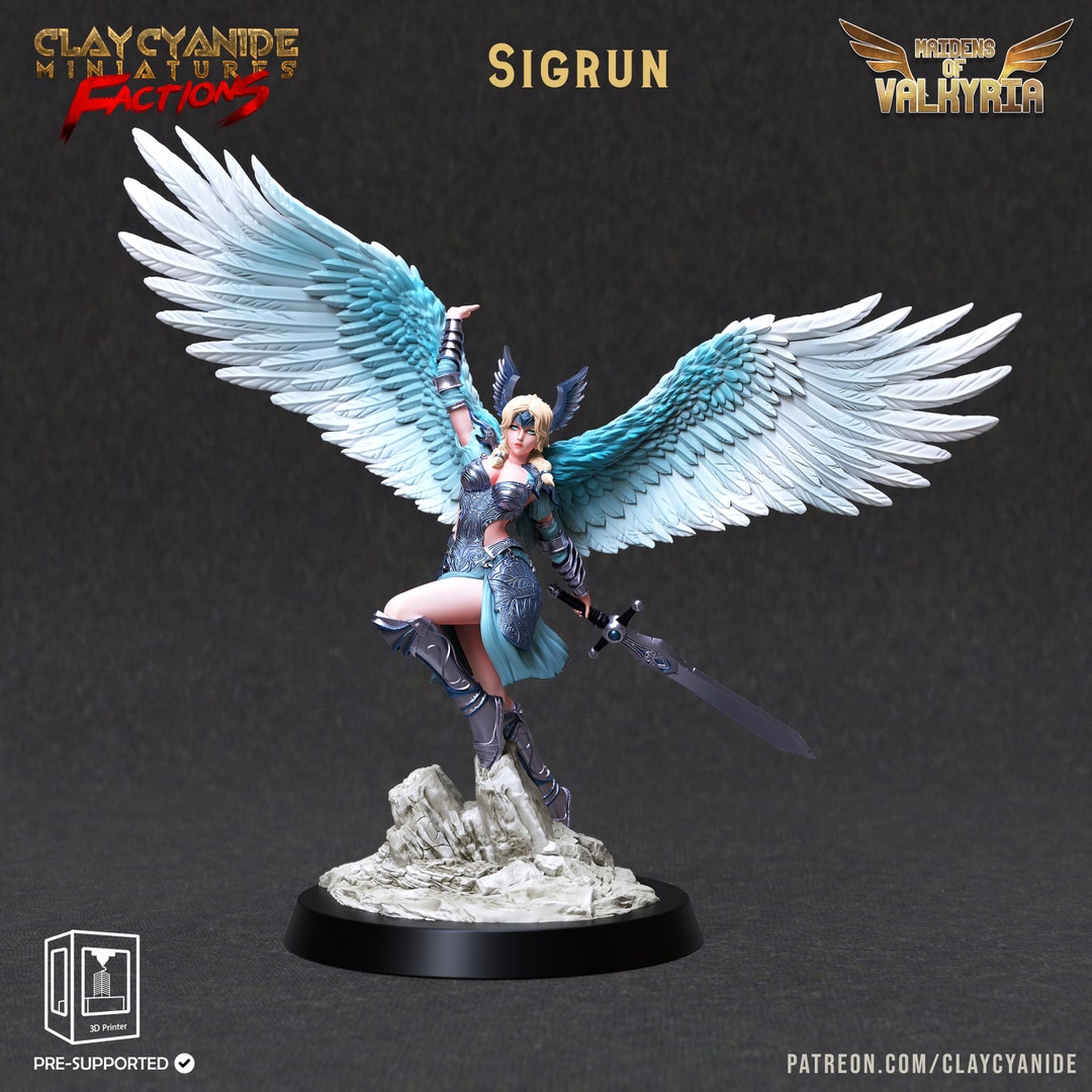 Sigrun the Valkyrie / Tabletop Model / Miniature Figurine | Clay ...