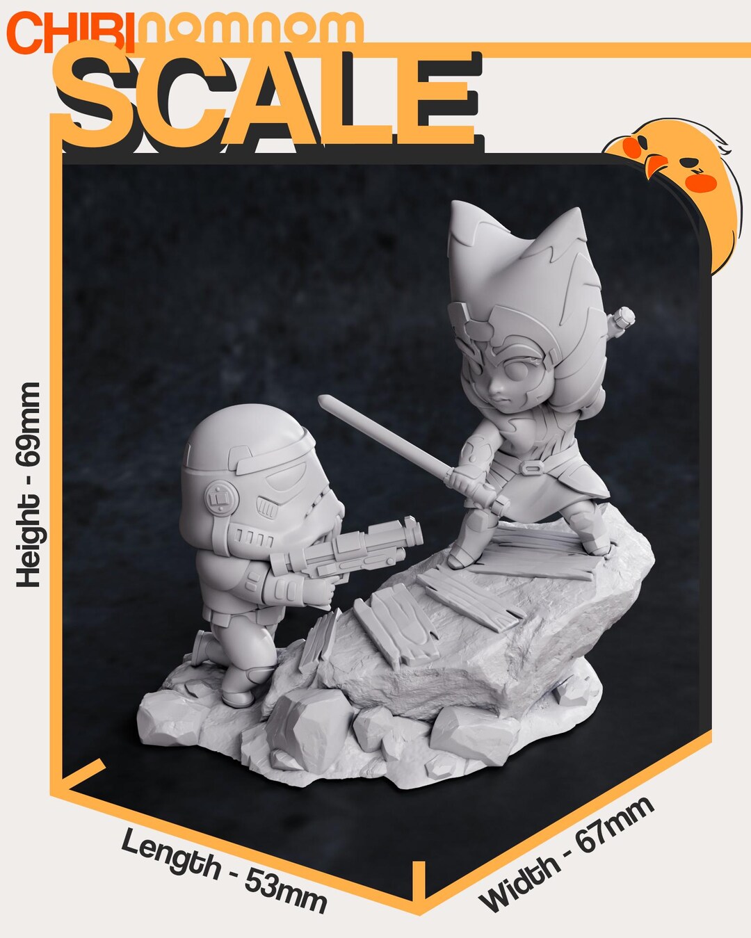 Chibi Space Swordmaster / Miniature Figurine / Display Piece | Nomnom ...