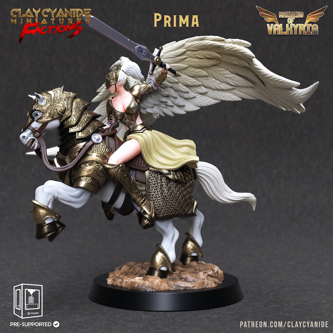 Prima the Valkyrie / Tabletop Model / Miniature Figurine | Clay Cyanide ...
