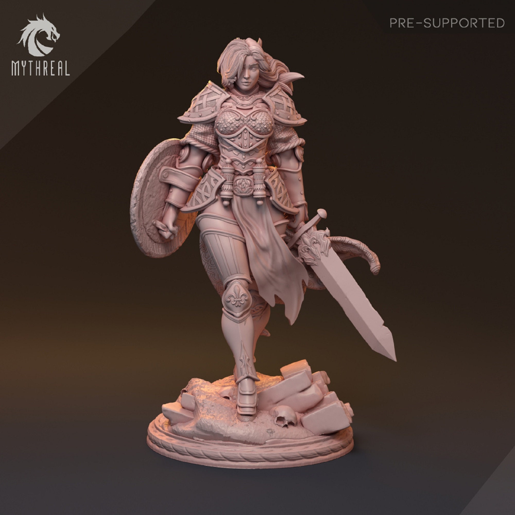 Galdran the Shield Maiden / Tabletop Model / Miniature Figurine ...