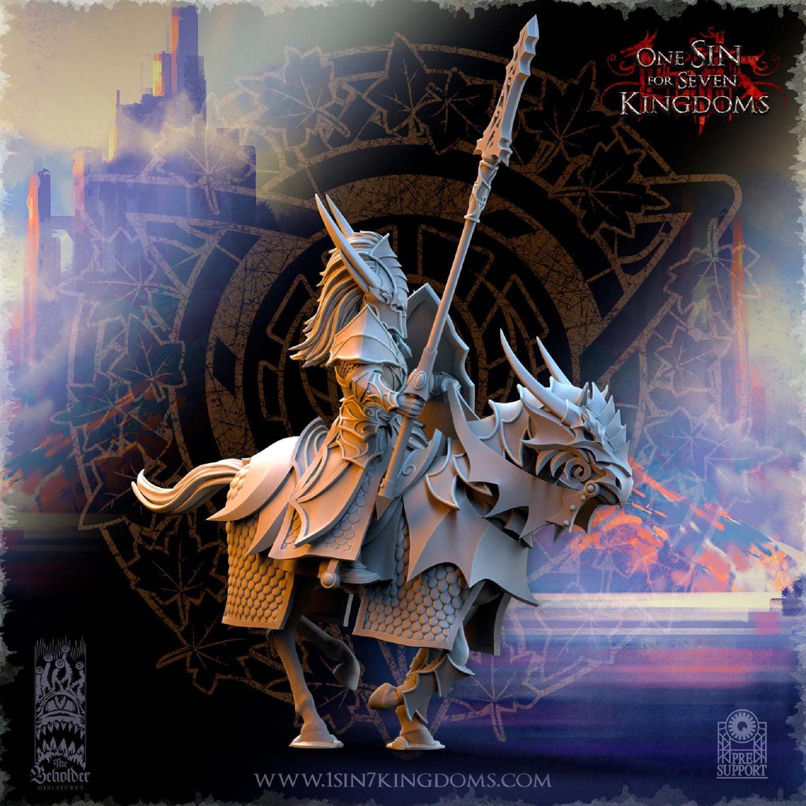 Elf Dragon Knight / Tabletop Model / Wargaming Miniature the Beholder ...