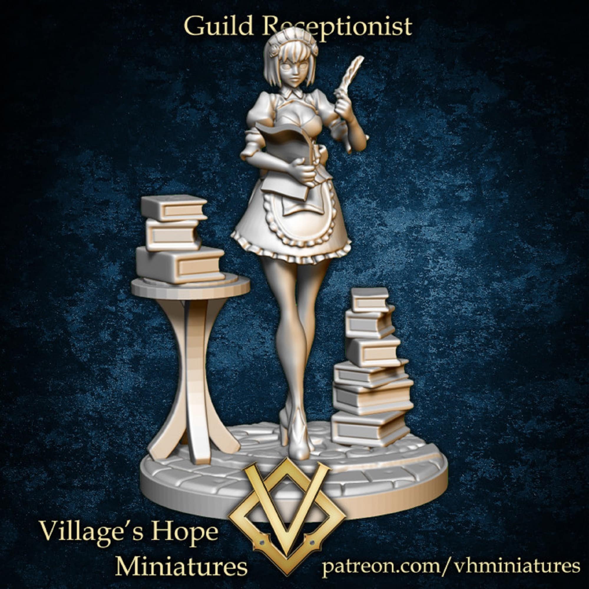 Guild Receptionist / Tabletop Model / Miniature Figurine - Etsy