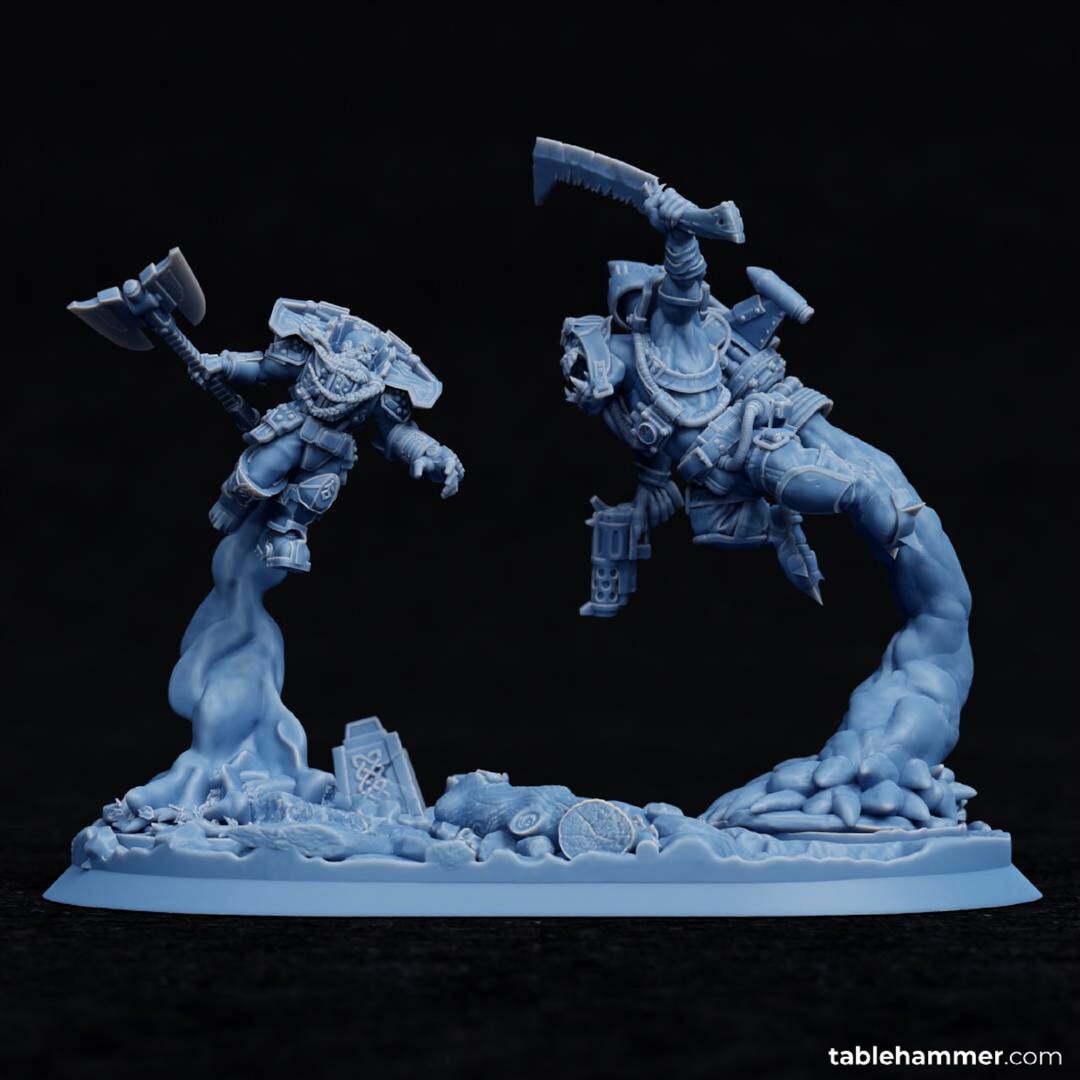Jetpack Dwarf Vs Orc Diorama / Tabletop Model / Wargaming Miniature ...
