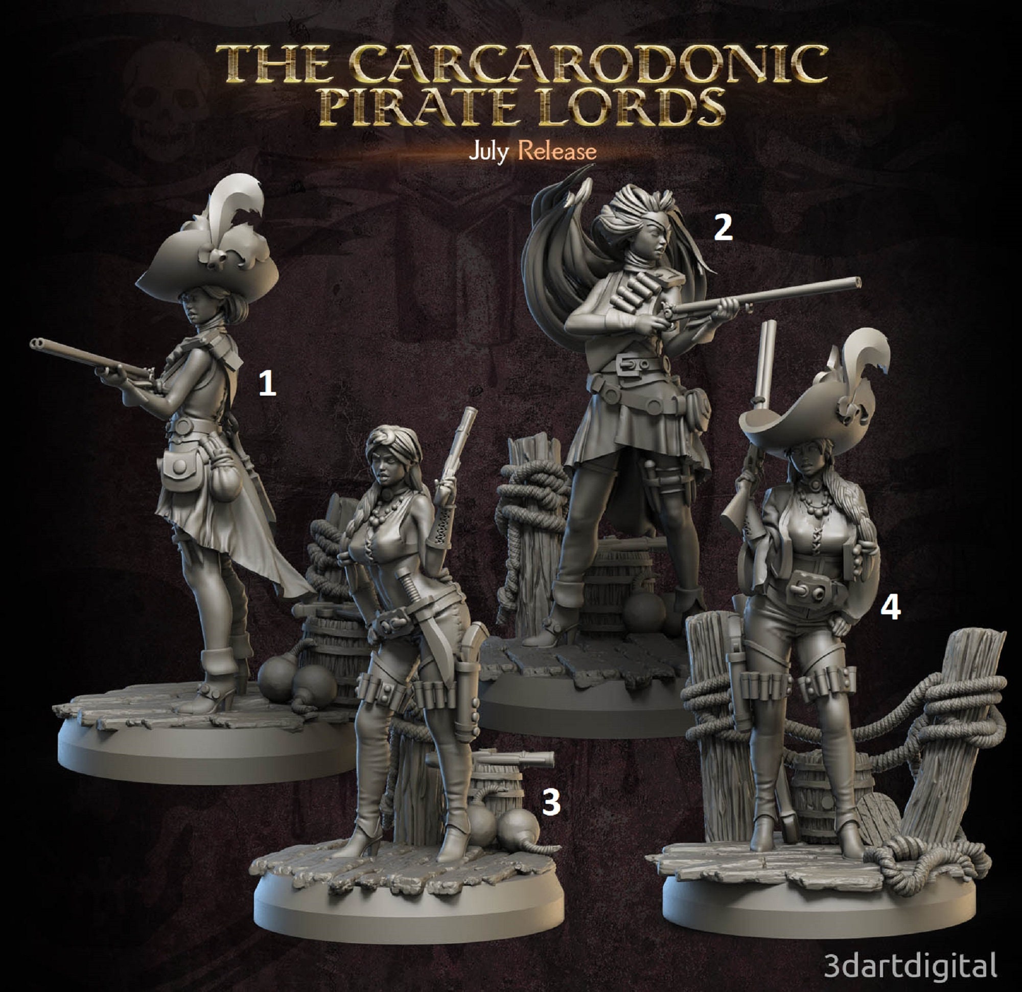 Female Pirate Crew / Tabletop Figurine / Miniature Model | 3dartdigital ...