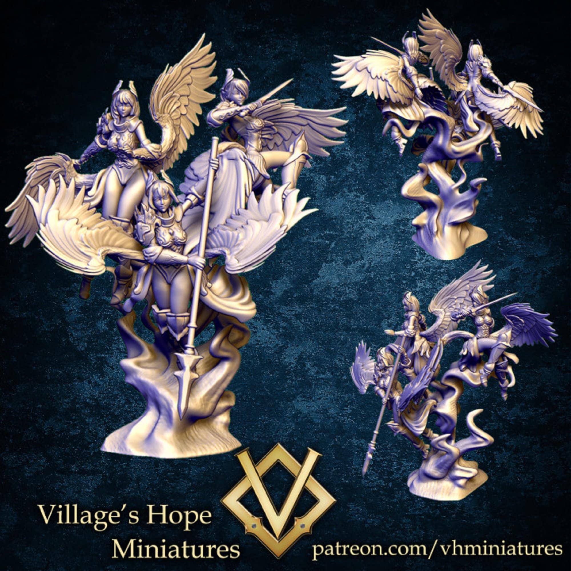 The Valkyrie Sisters / Tabletop Miniatures / Miniature Figurine ...
