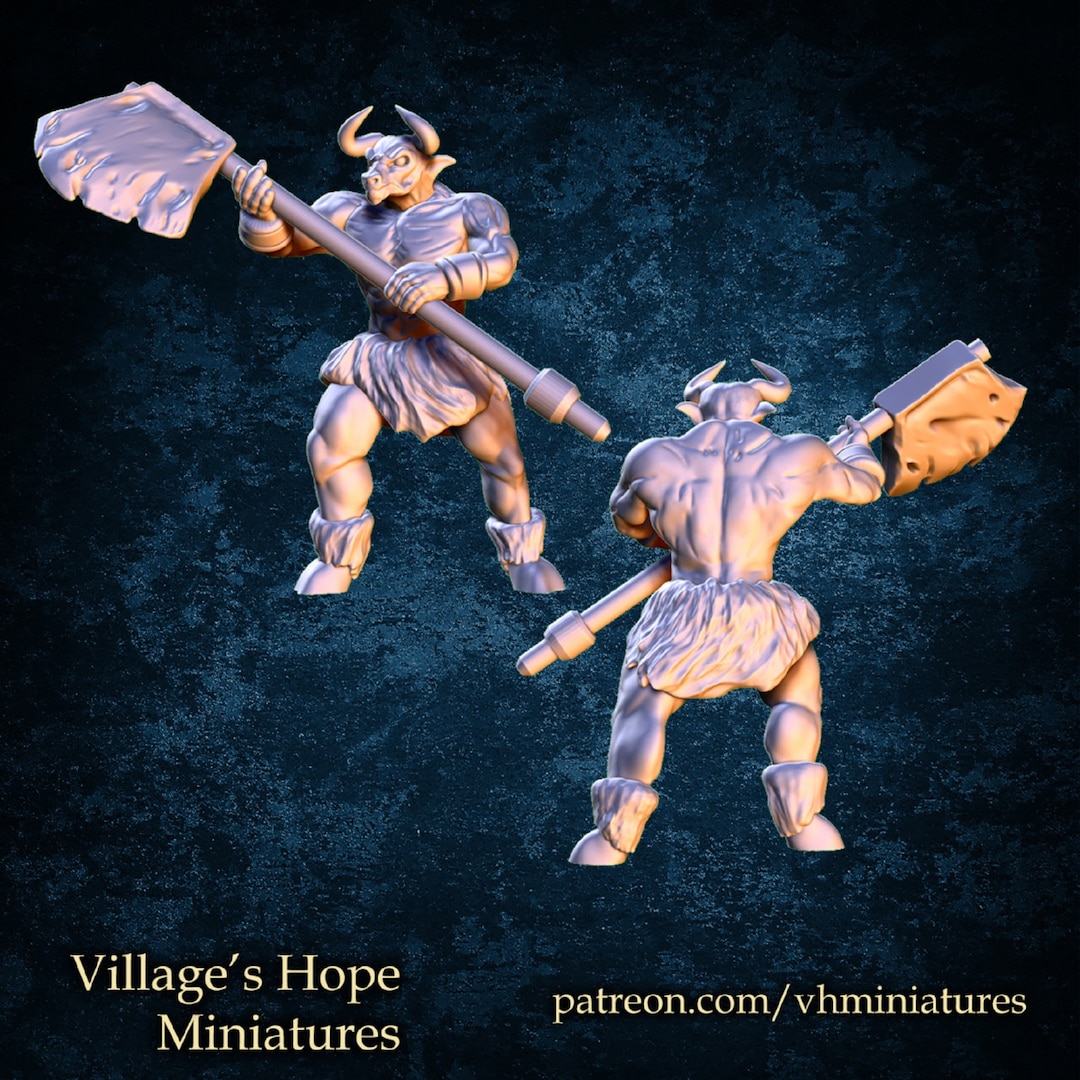 Minotaur / Tabletop Model / Miniature Figurine | Village's Hope ...