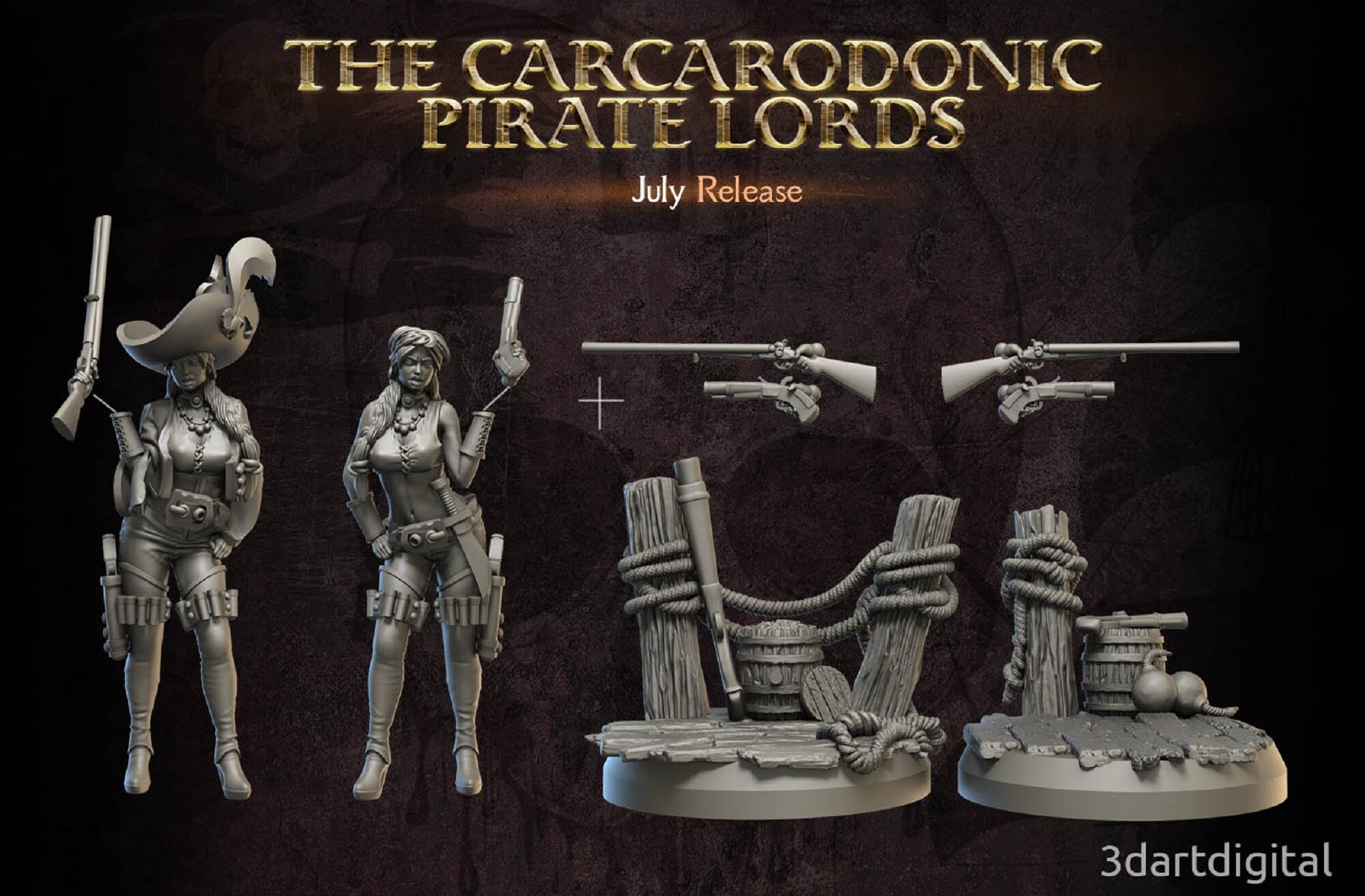 Female Pirate Crew / Tabletop Figurine / Miniature Model | 3dartdigital ...
