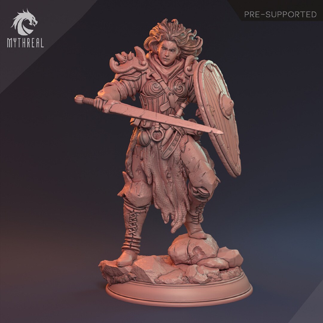 Gara Noxtis the Warrior / Tabletop Model / Miniature Figurine ...