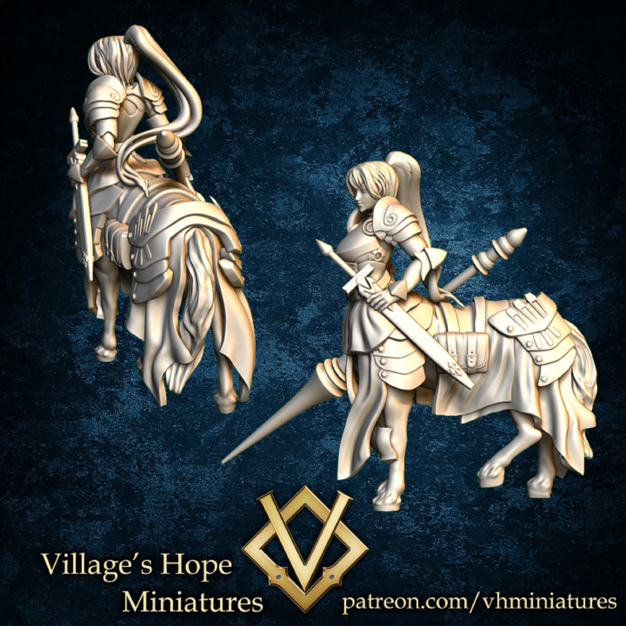 Centaur Knight / Tabletop Model / Miniature Figurine | Village's Hope ...
