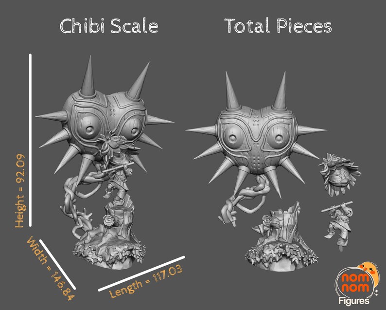 Cursed Mask and Boy / Display Piece Statuette Nomnom Figures - Etsy