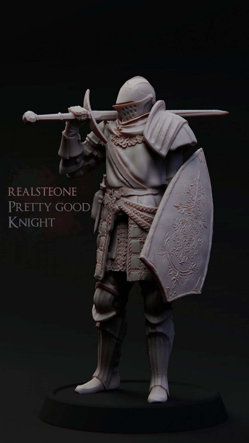 Pretty Good Knight / Tabletop Model / Miniature Figurine Realstone ...