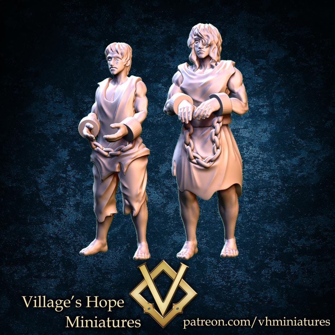 Captured Villagers Npcs / Tabletop Model / Miniature Figurine | Village ...