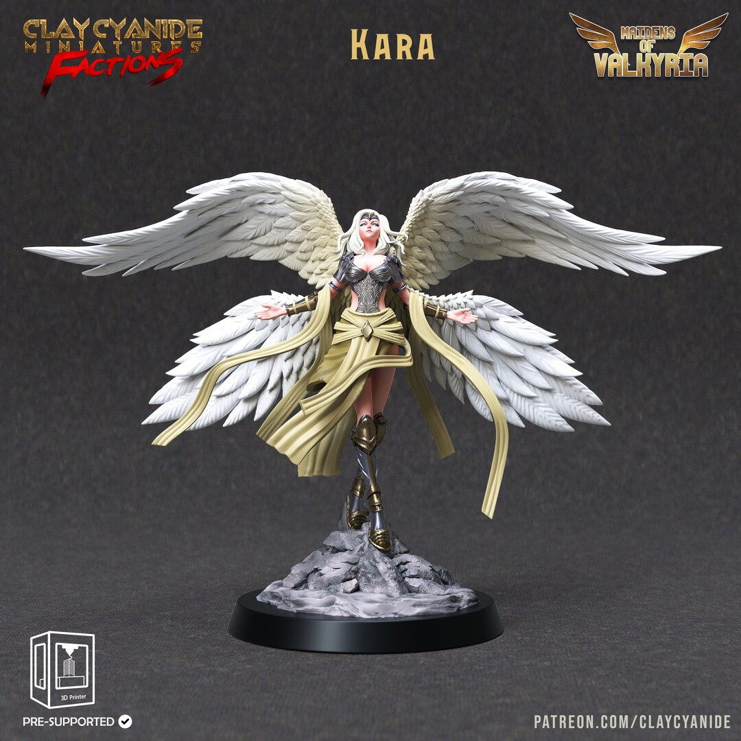 Kara the Valkyrie / Tabletop Model / Miniature Figurine | Clay Cyanide ...