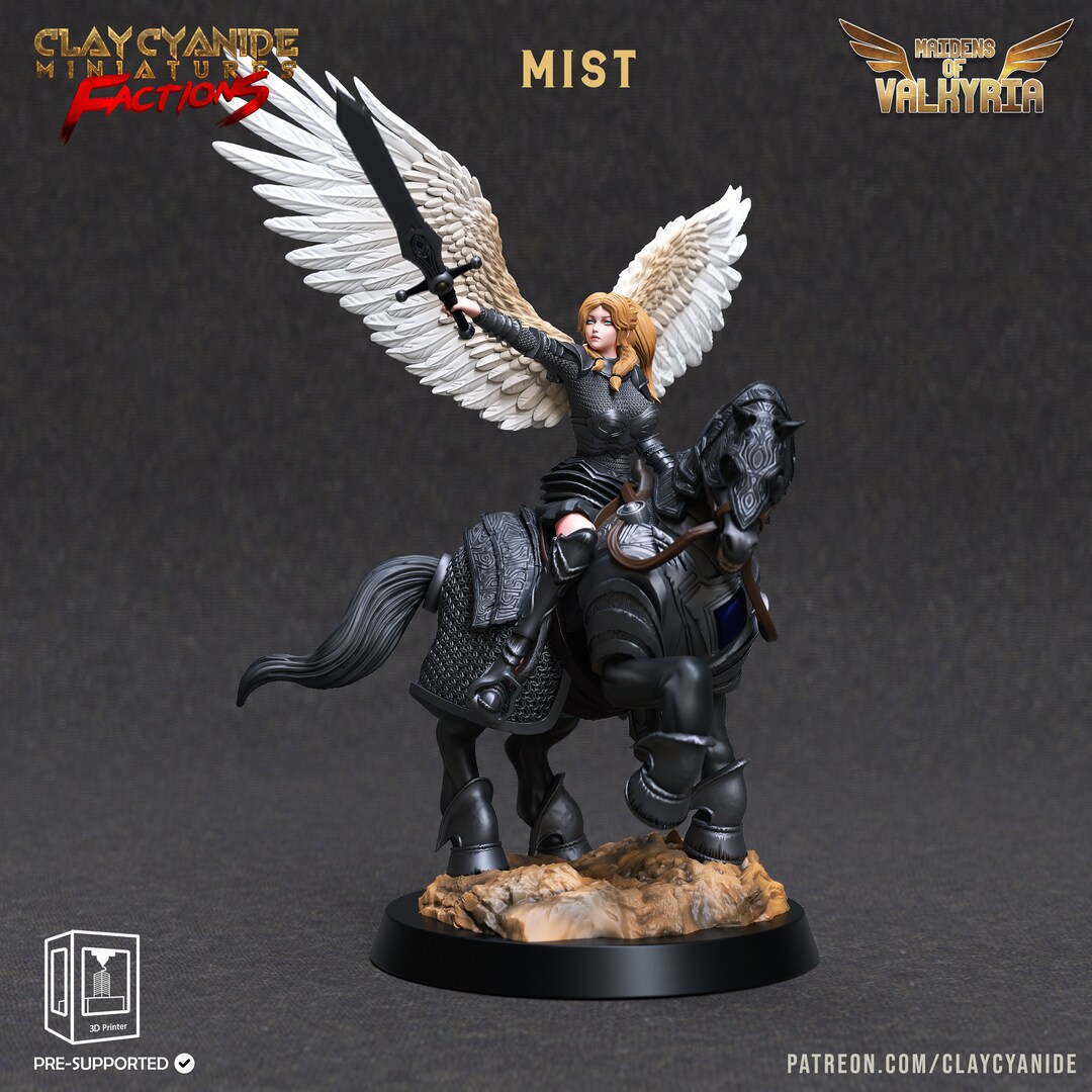 Mist the Valkyrie / Tabletop Model / Miniature Figurine | Clay Cyanide ...