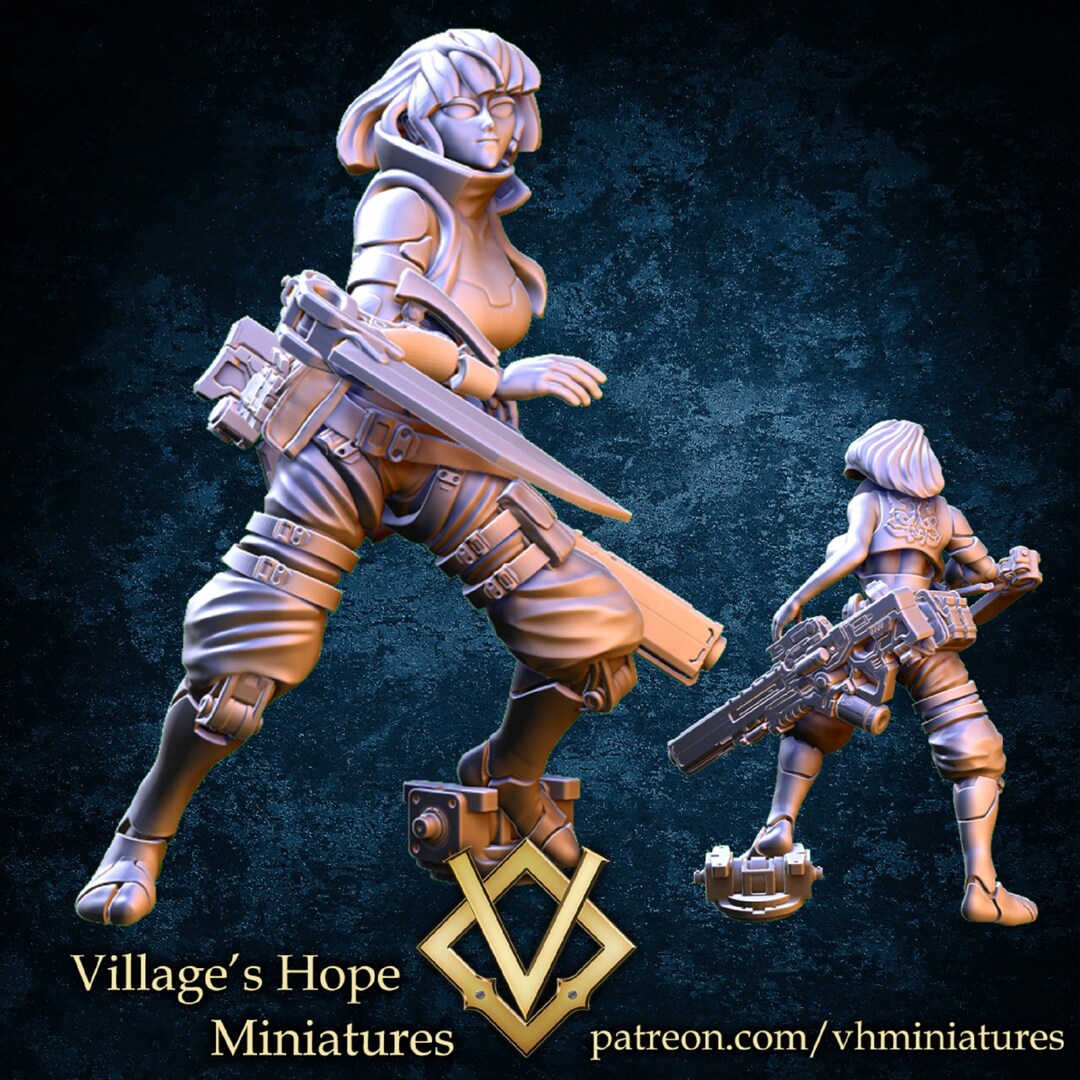 Cyborg Mercenary / Tabletop Model / Miniature Figurine | Village's Hope ...