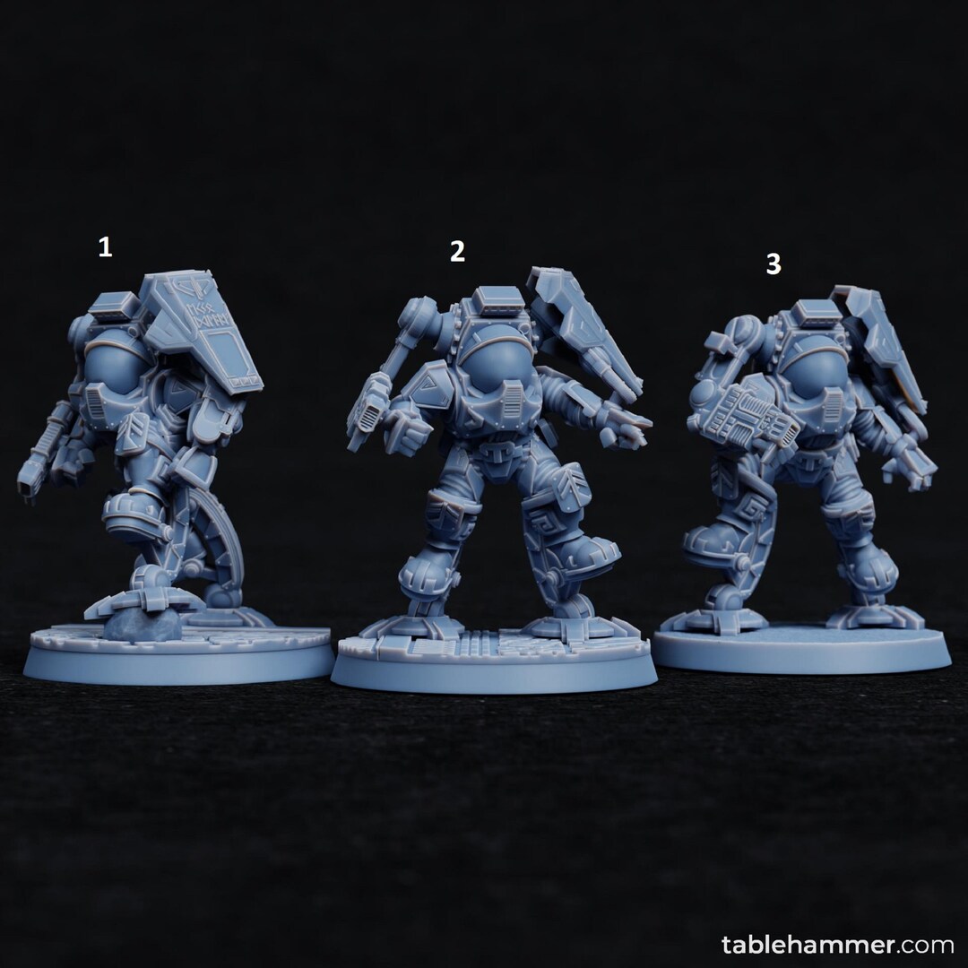 Exosuit Dwarf With Plasma Fist / Tabletop Model / Miniature Figurine ...