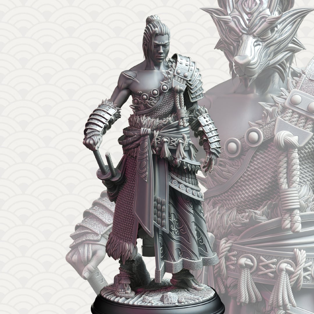 Kaoru Okami the Samurai of the Wolf / Tabletop Model / Miniature ...