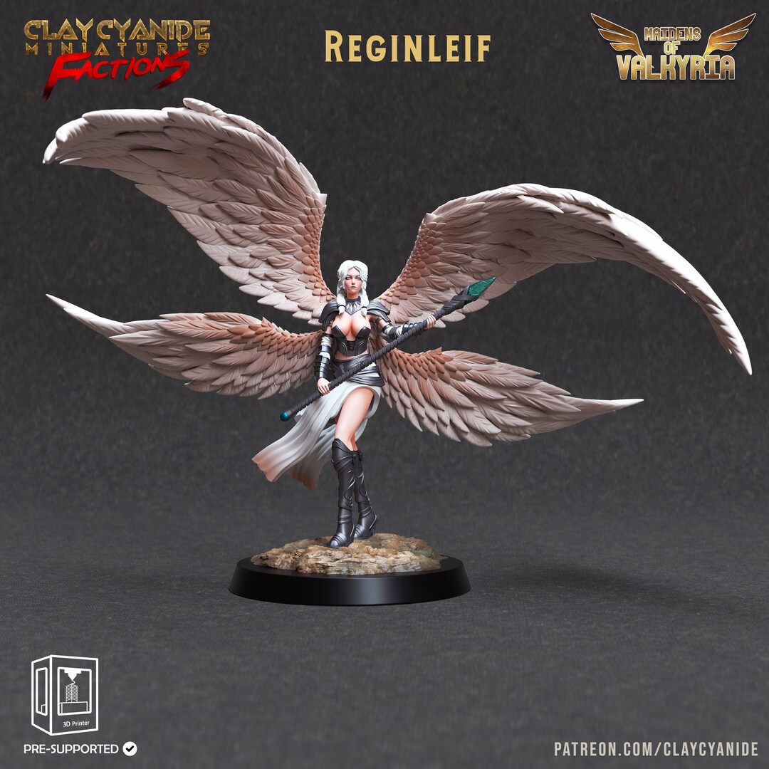Reginleif the Valkyrie / Tabletop Model / Miniature Figurine | Clay ...