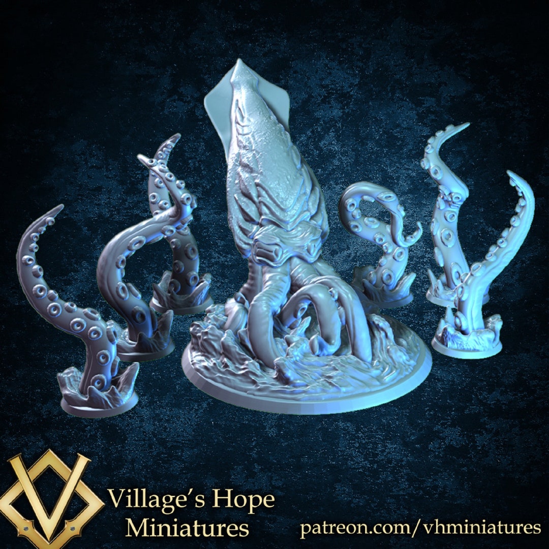 Kraken / Tabletop Model / Miniature Figurine | Village's Hope - Etsy