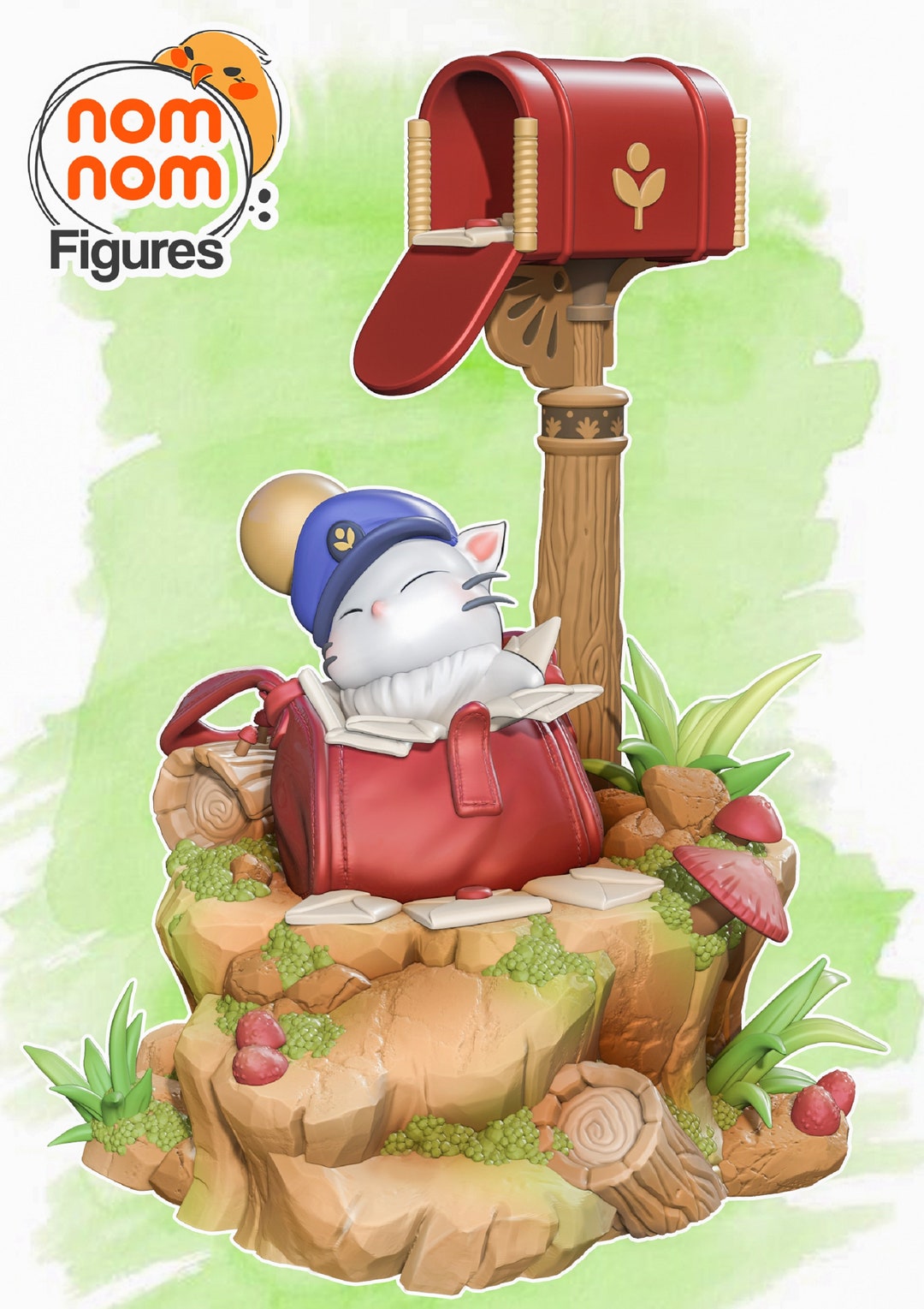 Mail Moogle / Display Piece Statuette | Nomnom Figures - Etsy
