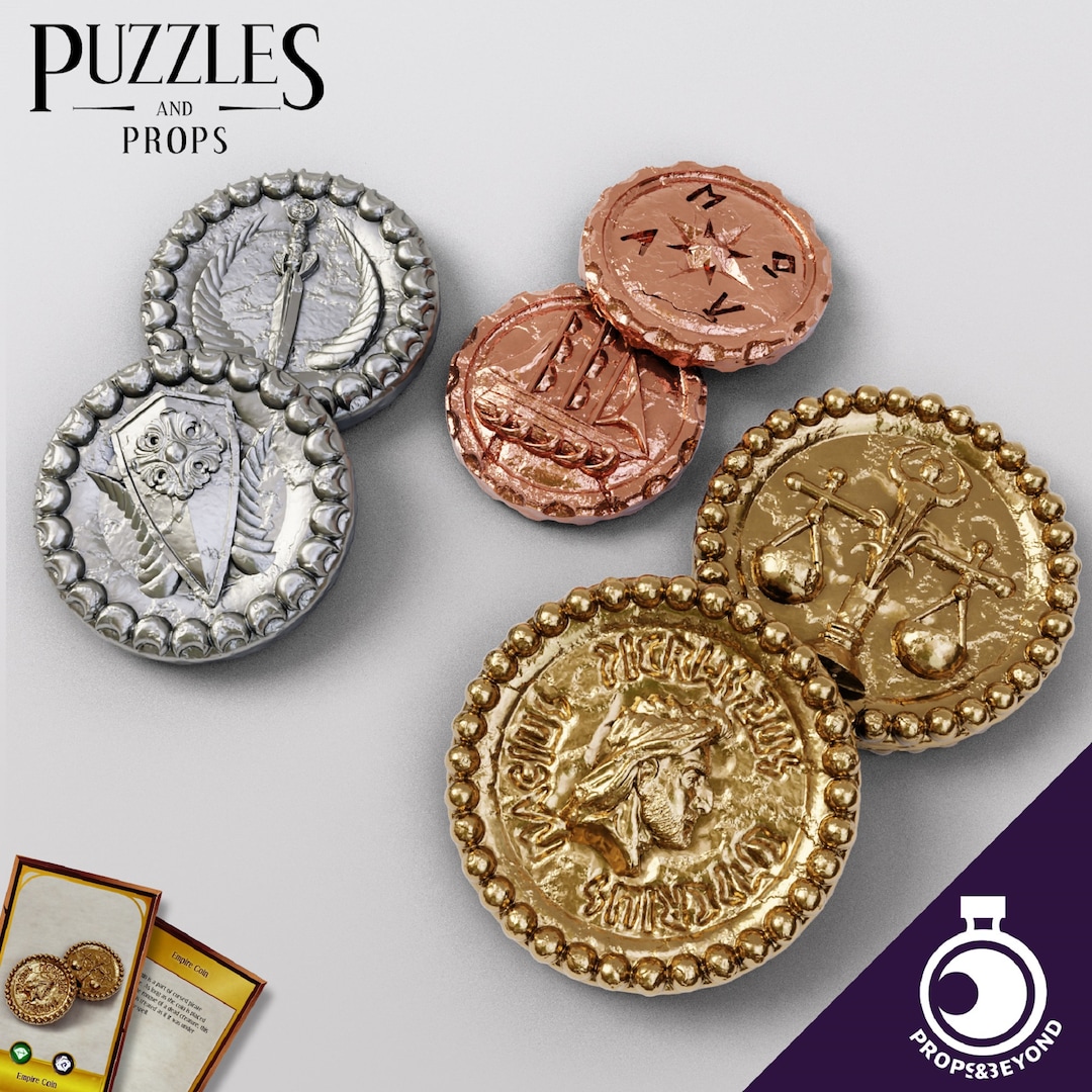 Empire Coins / Fantasy Human Coins / Tabletop Props | Props and Beyond ...