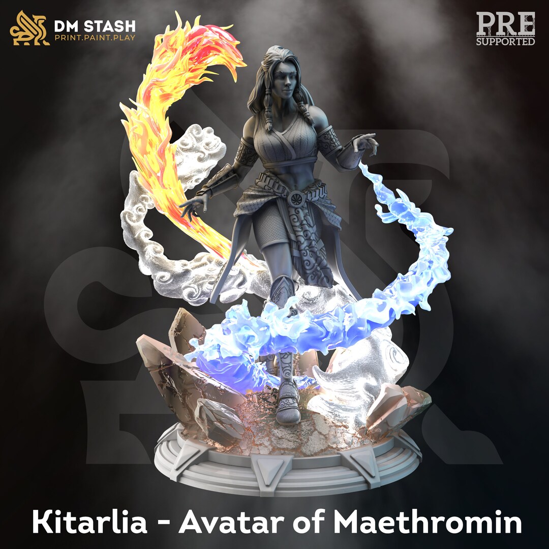 Kitarlia the Elemental Sorceress / Tabletop Model / Miniature Figurine DM Stash - Etsy