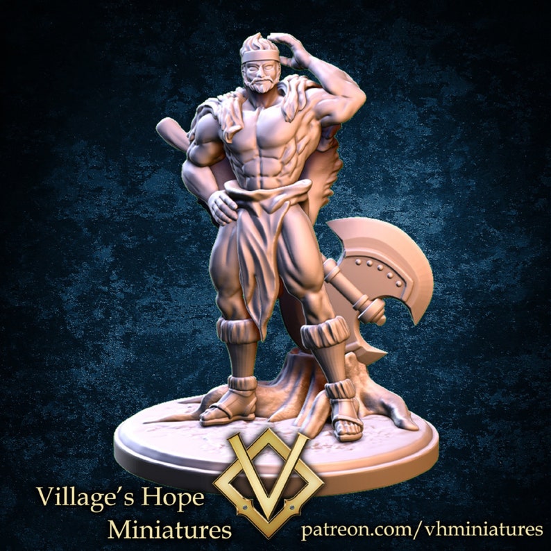 Strong Old Barbarian / Tabletop Model / Miniature Figurine | Village's ...