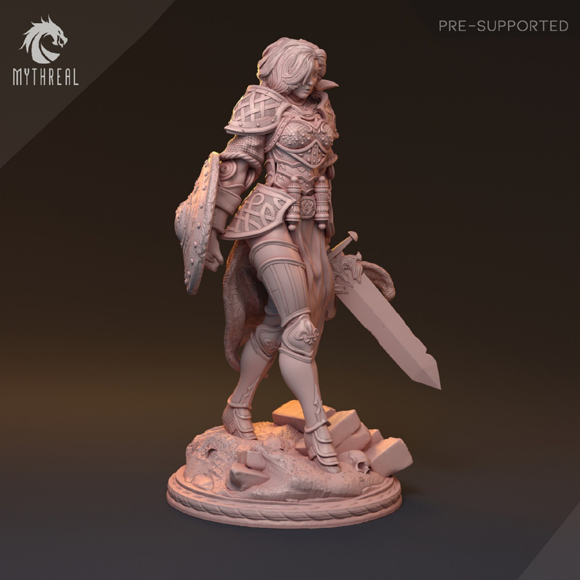 Galdran the Shield Maiden / Tabletop Model / Miniature Figurine ...