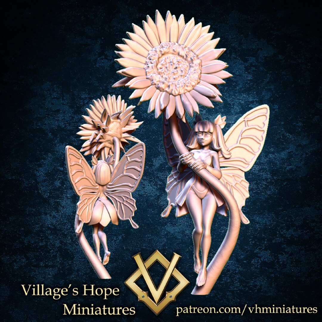 Sunflower Fairy / Tabletop Model / Miniature Figurine Village's Hope - Etsy