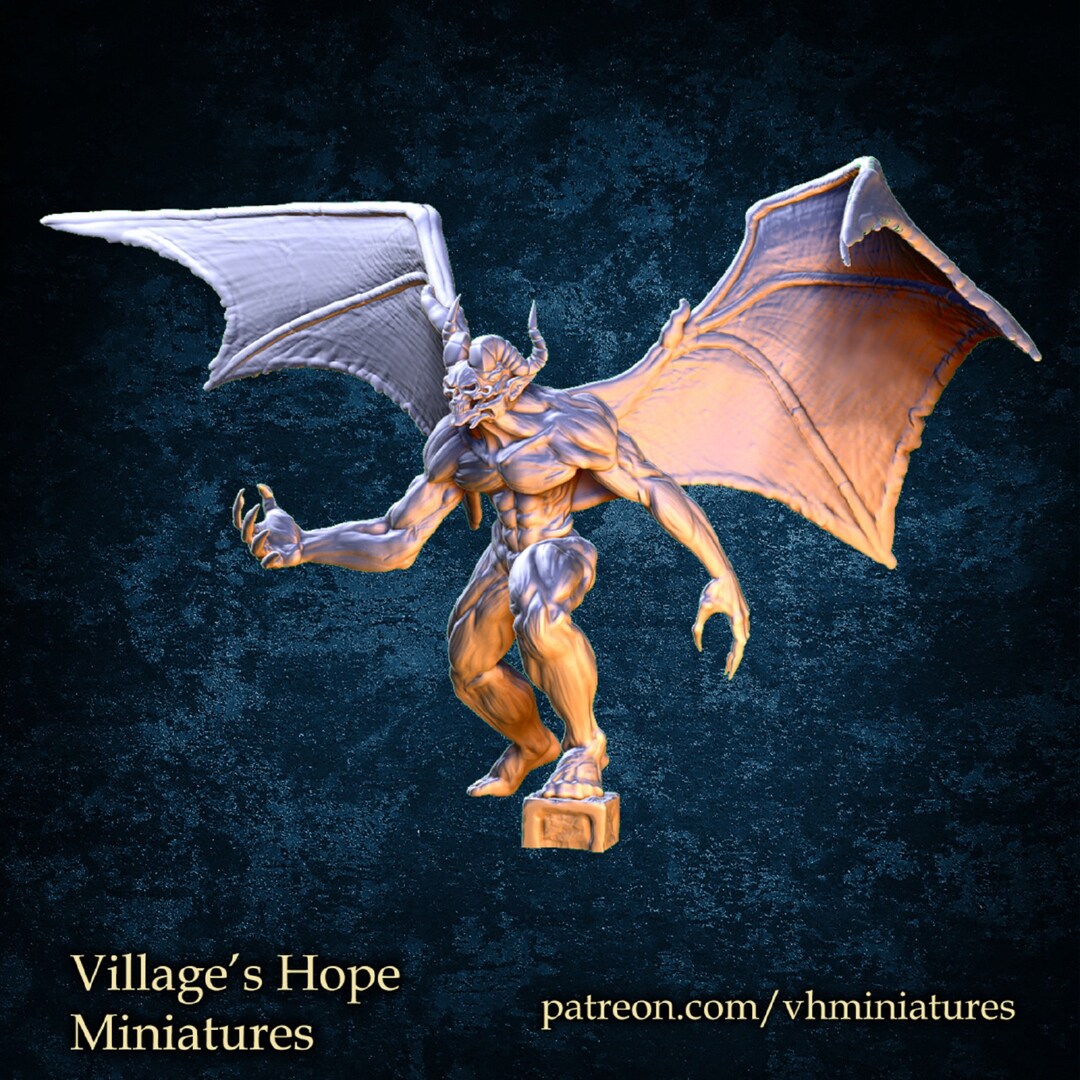 Winged Vampire Monster / Tabletop Model / Miniature Figurine | Village ...