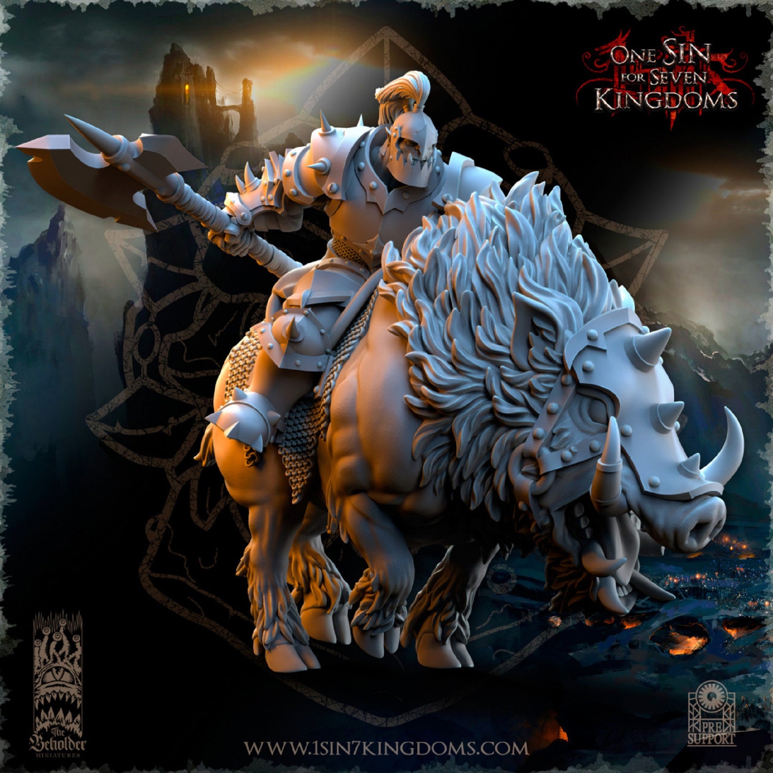 Orc Boar Rider Cavalry Squad / Tabletop Model / Miniature Figurine ...