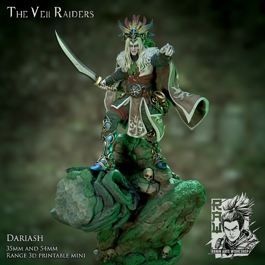 Dariash the Wood Elf Warlord / Tabletop Model / Miniature Figurine ...
