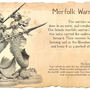 Female Merfolk Warrior / Tabletop Model / Miniature Figurine ...