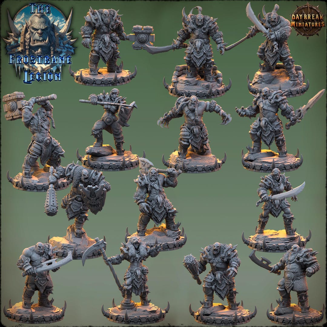 Frostborn Legion Orcs / Tabletop Model / Miniature Figurine | Daybreak ...