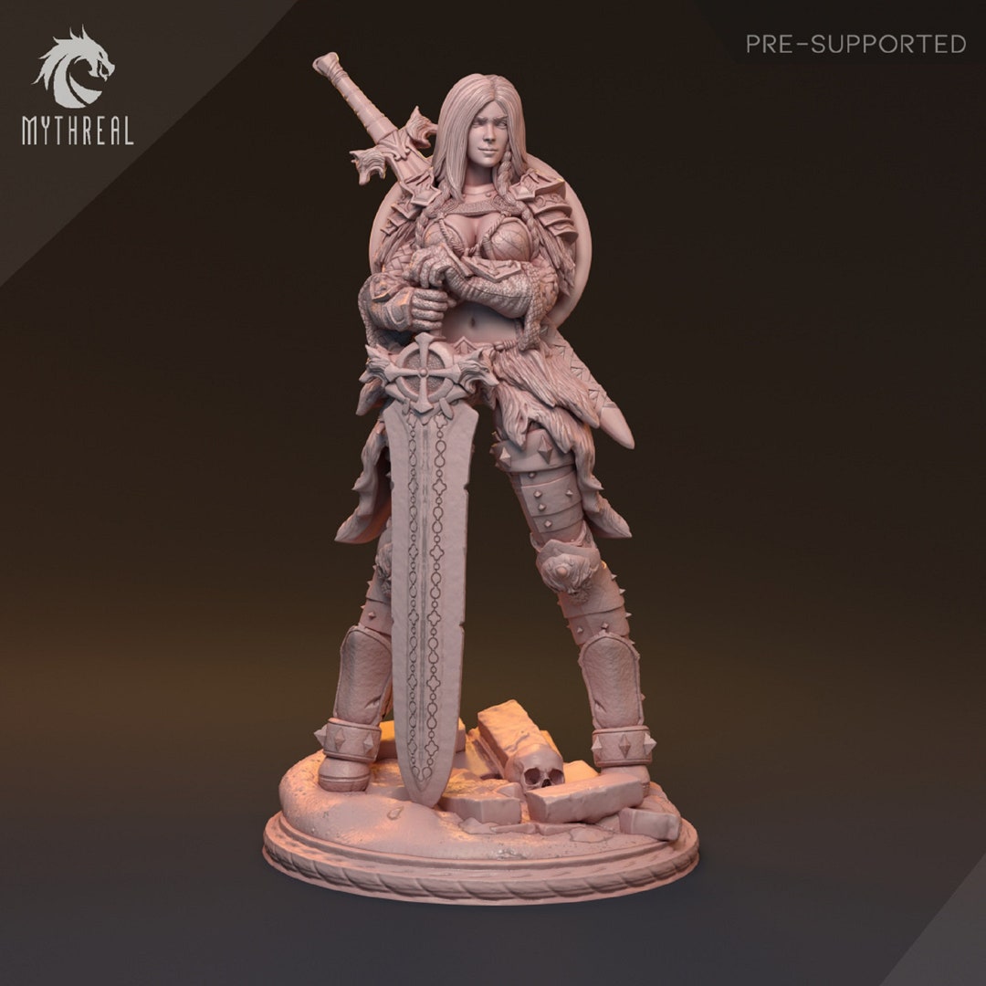 Gaedel the Shield Maiden / Tabletop Model / Miniature Figurine Mythreal ...