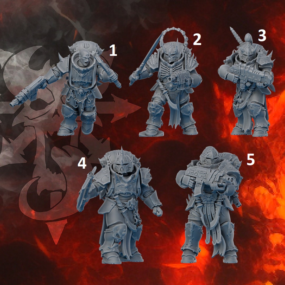 Exalted Chaotic Soldier Squad / Tabletop Model / Miniature Figurine ...