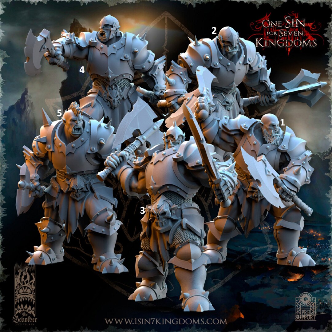 Orc Warrior Squad / Tabletop Model / Miniature Figurine | the Beholder ...