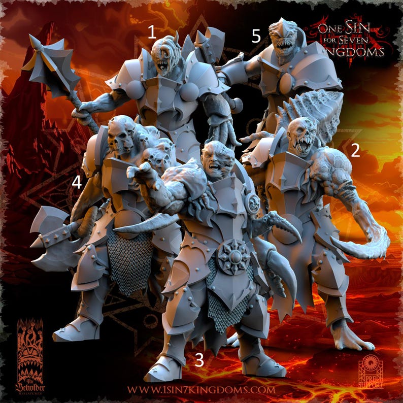 Chaotic Tainted Warrior Squad / Tabletop Model / Wargaming Miniature ...