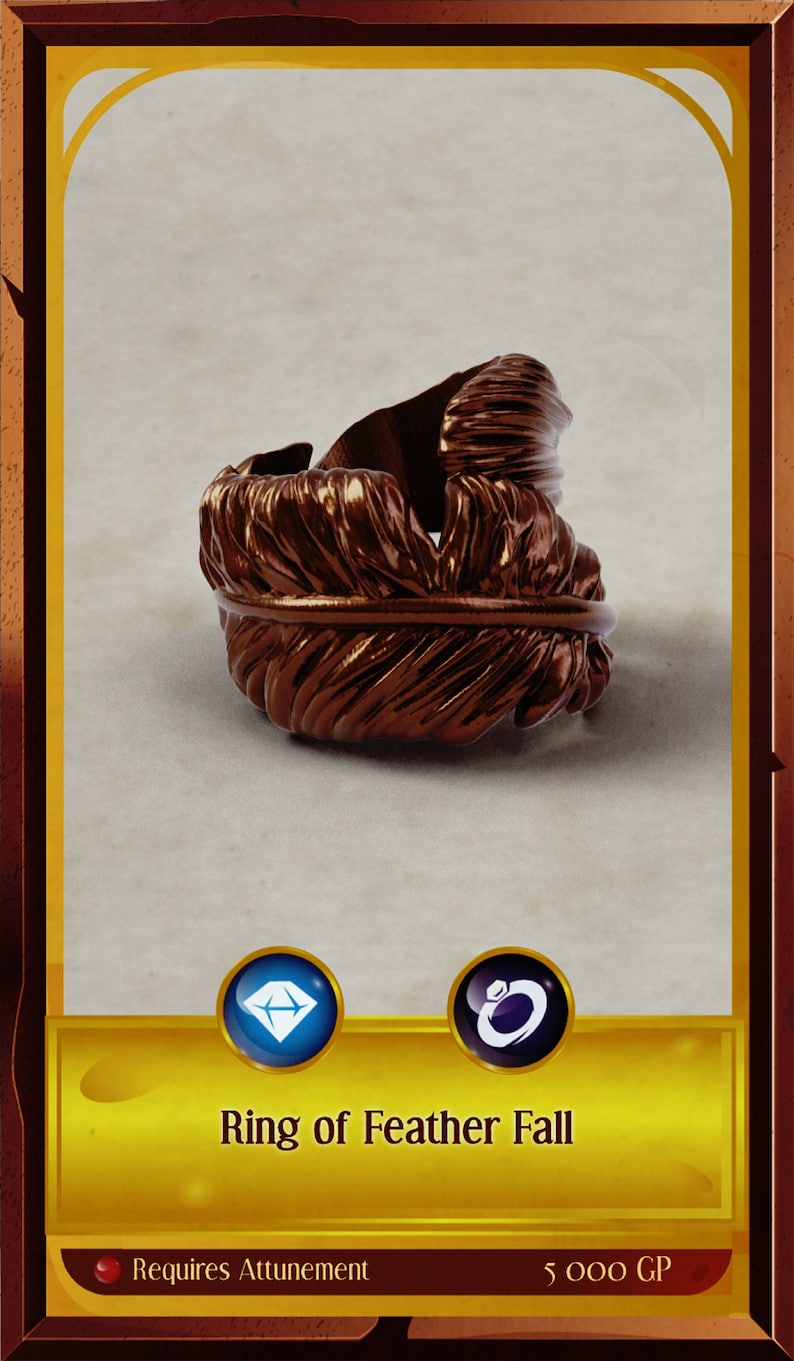 Ring of Feather Fall / Tabletop Prop / Cosplay Prop Props - Etsy