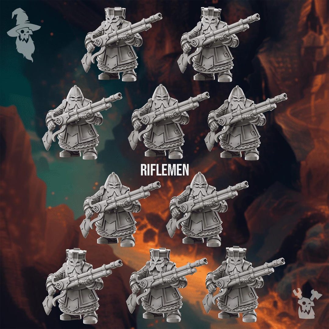 Grimworld Dwarf Ranged Squad / Tabletop Model / Wargaming Miniature ...