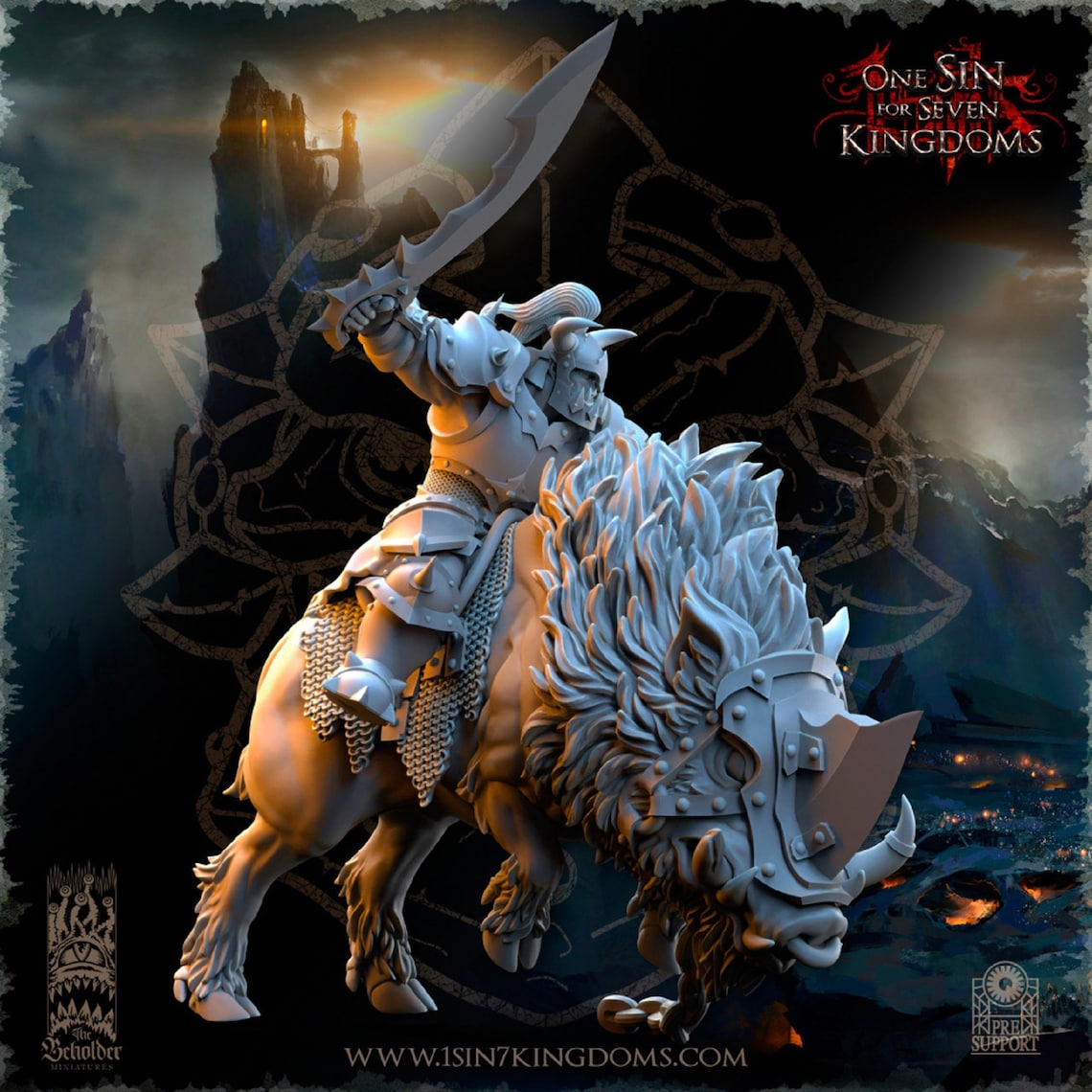 Orc Boar Rider Cavalry Squad / Tabletop Model / Miniature Figurine ...