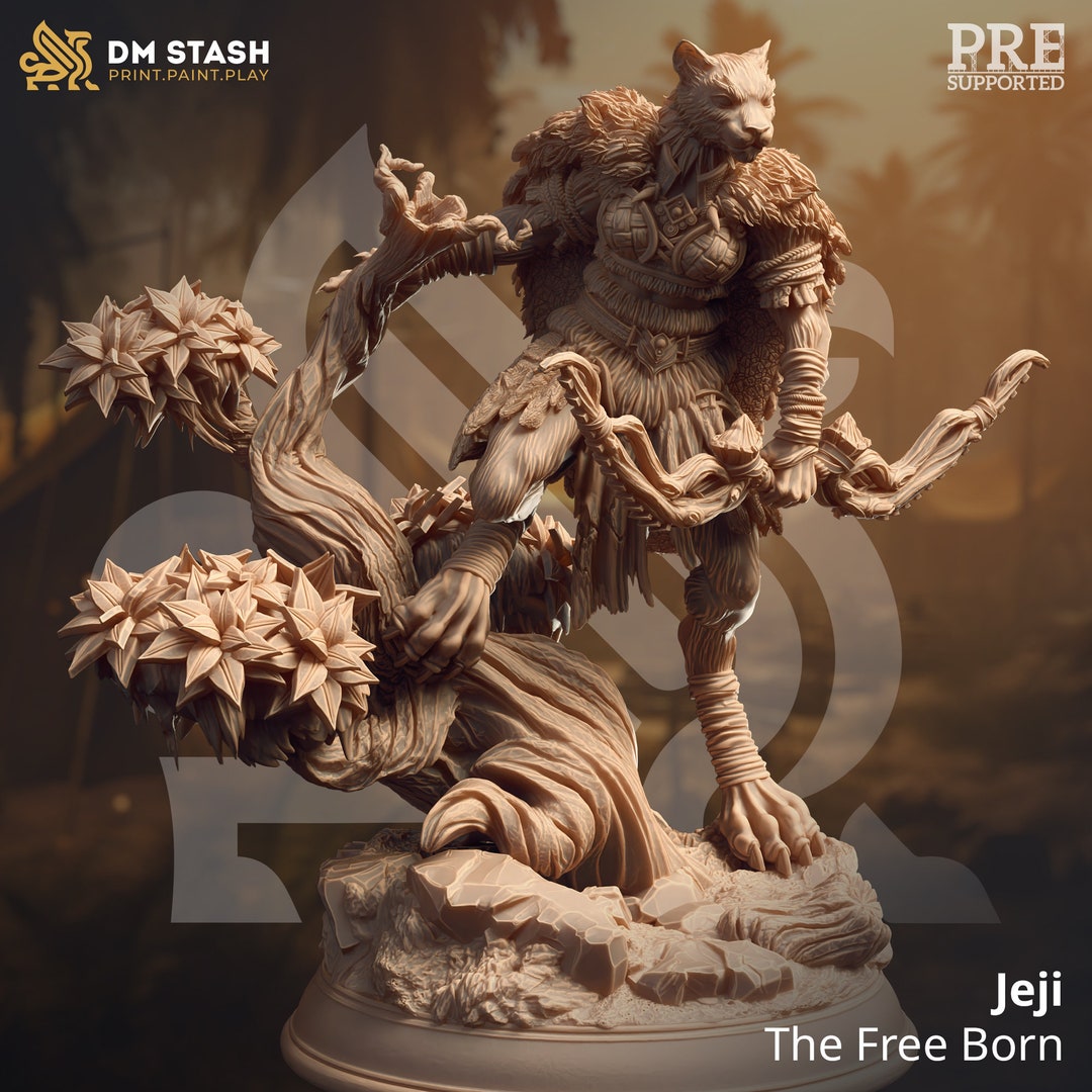 Jejji the Catfolk Hunter / Tabletop Model / Miniature Figurine | DM ...