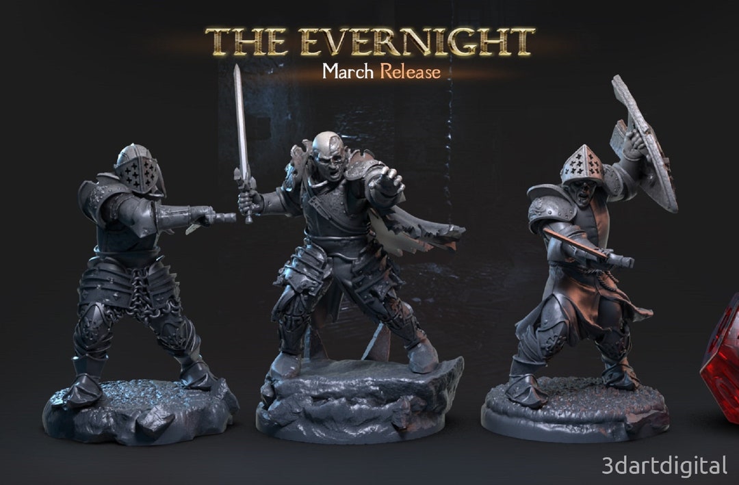 Zombie Knights / Tabletop Figurine / Miniature Model | 3dartdigital - Etsy
