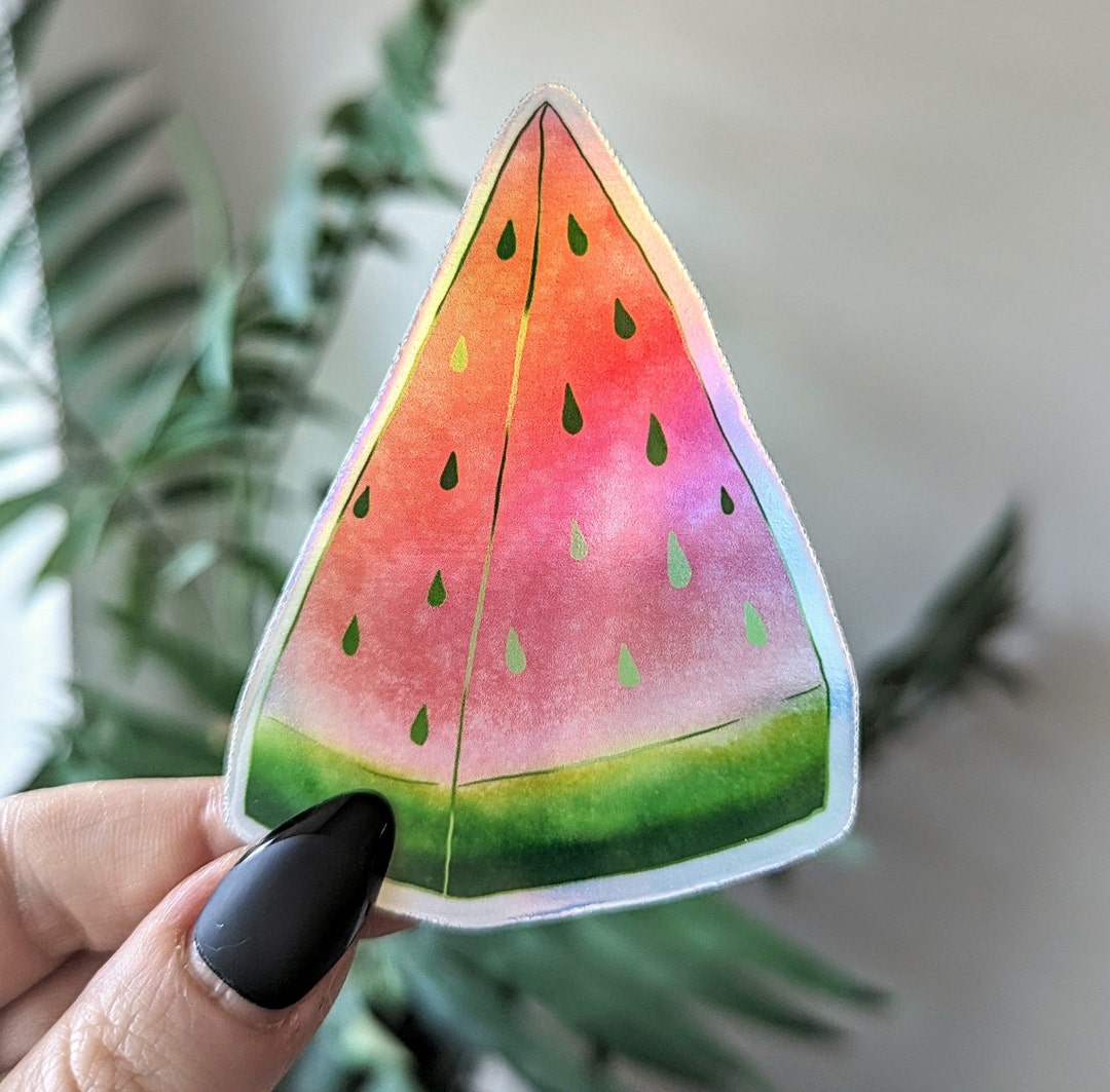 Watermelon Glow Holographic Sticker & Magnet by Skye Rain Art Summer ...